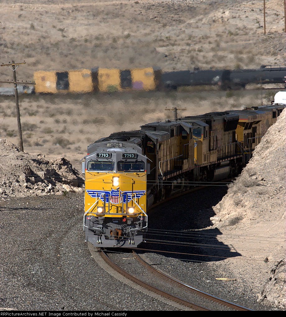 UP 7793 leaving Vegas Valley behind...